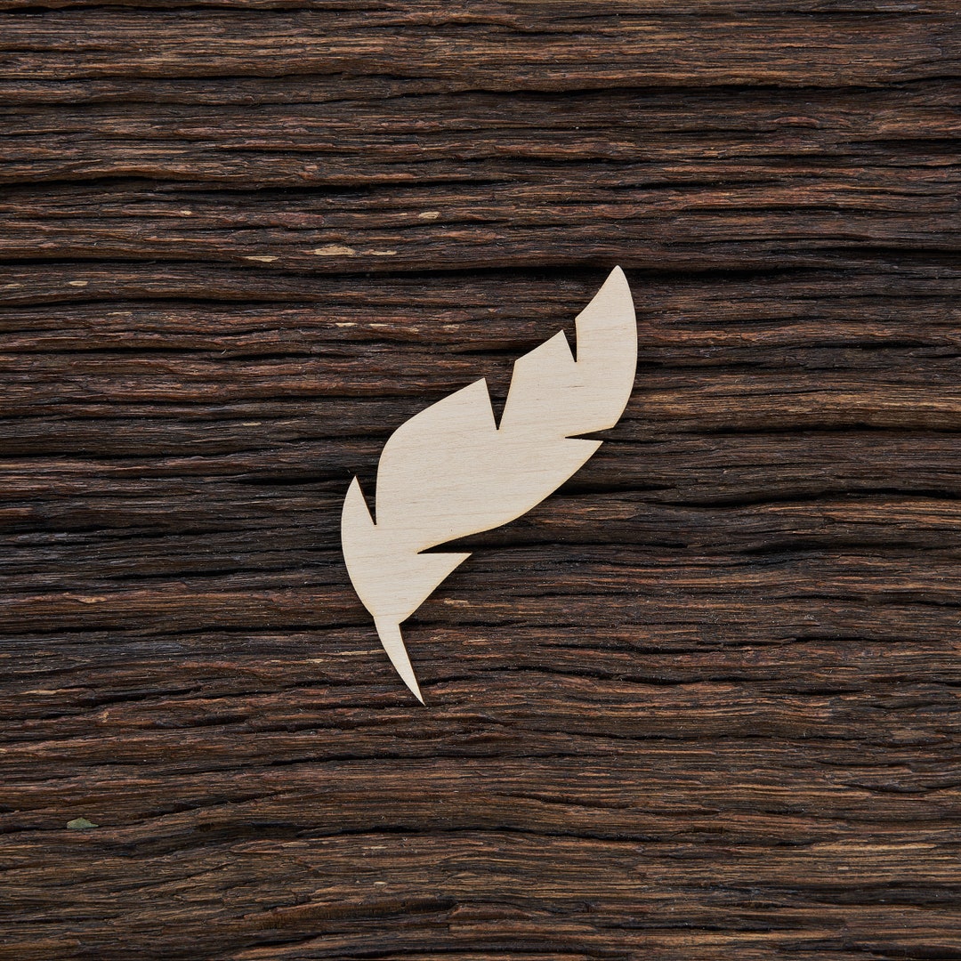Forma de pluma boho de madera para manualidades y decoración Corte ...