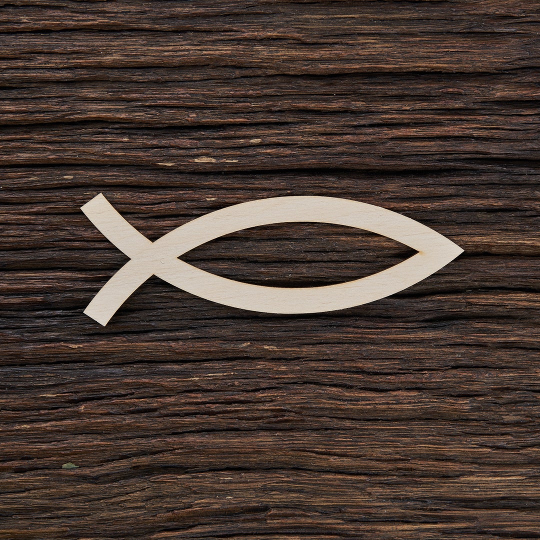 Wooden Christian Fish Sign for Crafts - Laser Cut - Jesus Fish ...