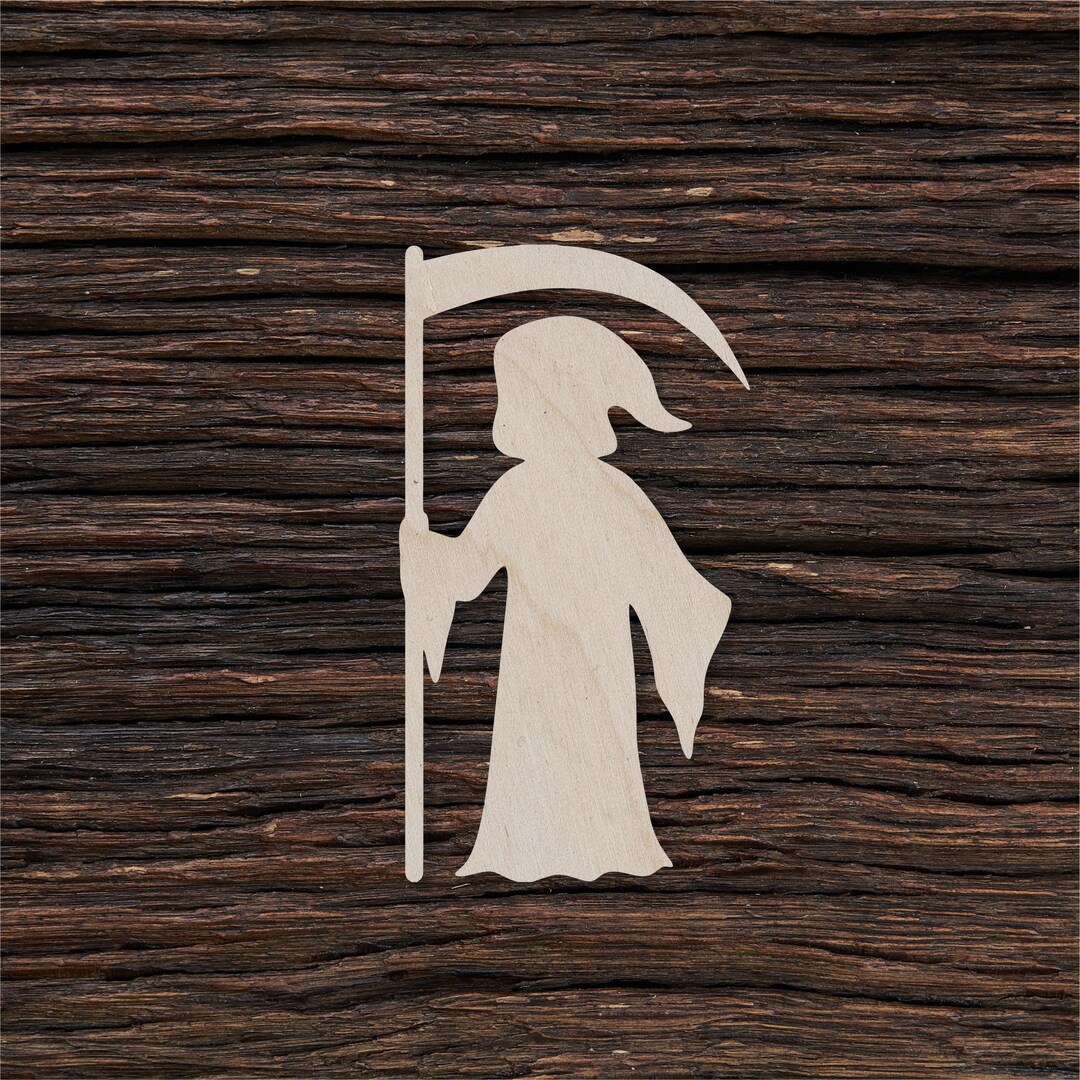 Wooden Grim Reaper Shape for Crafts and Decoration - Laser Cut - Reaper ...