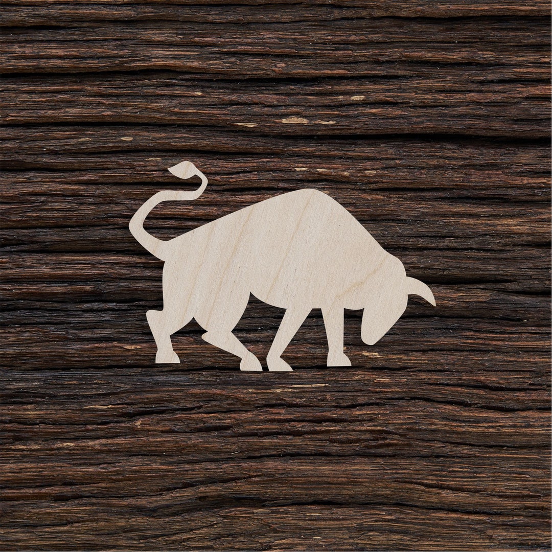 Wooden Angry Bull Shape for Crafts and Decoration - Laser Cut - Bull ...