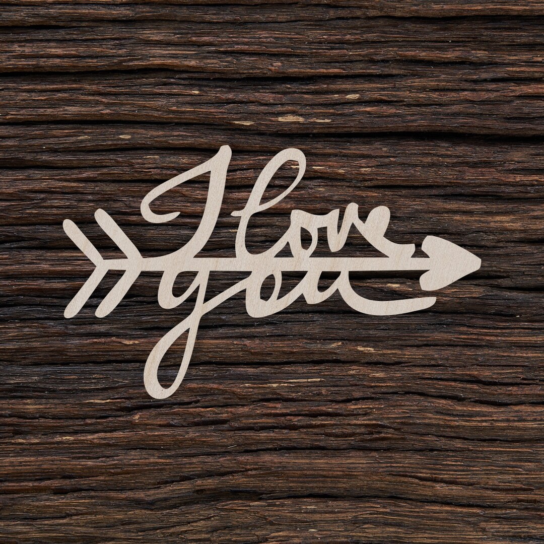 Wooden I Love You Sign for Crafts and Decorations - I Love Earrings - I ...