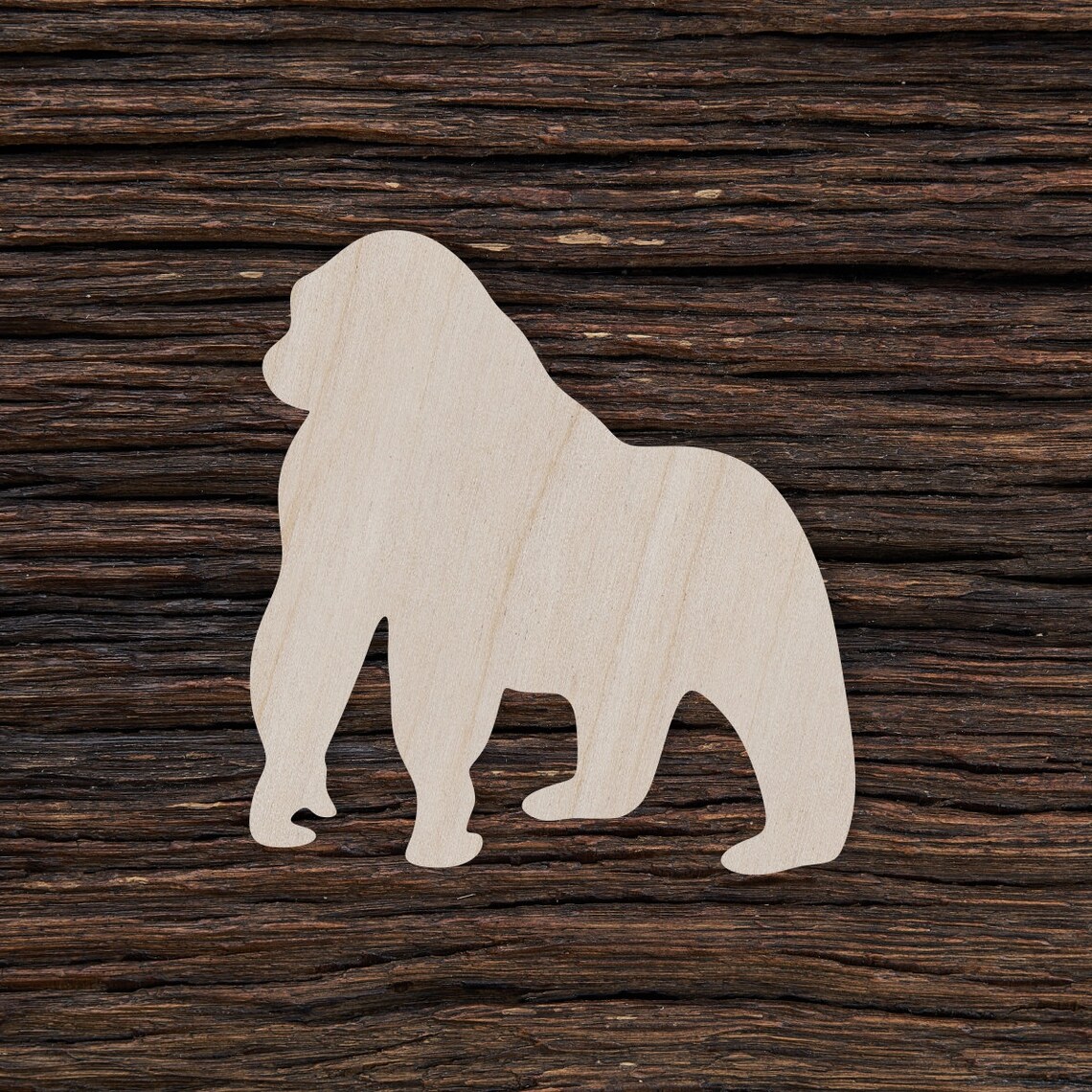 Wooden Gorilla for Crafts and Decorations - Gorilla Shape - Gorilla ...