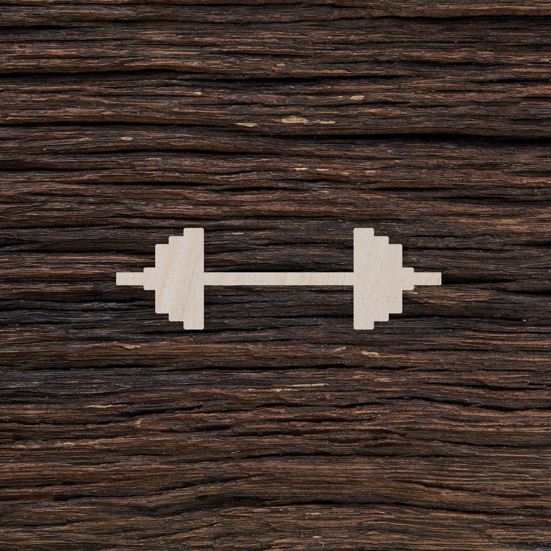 Wooden Barbell for Crafts and Decorations - Barbell Shape - Barbell Cut ...