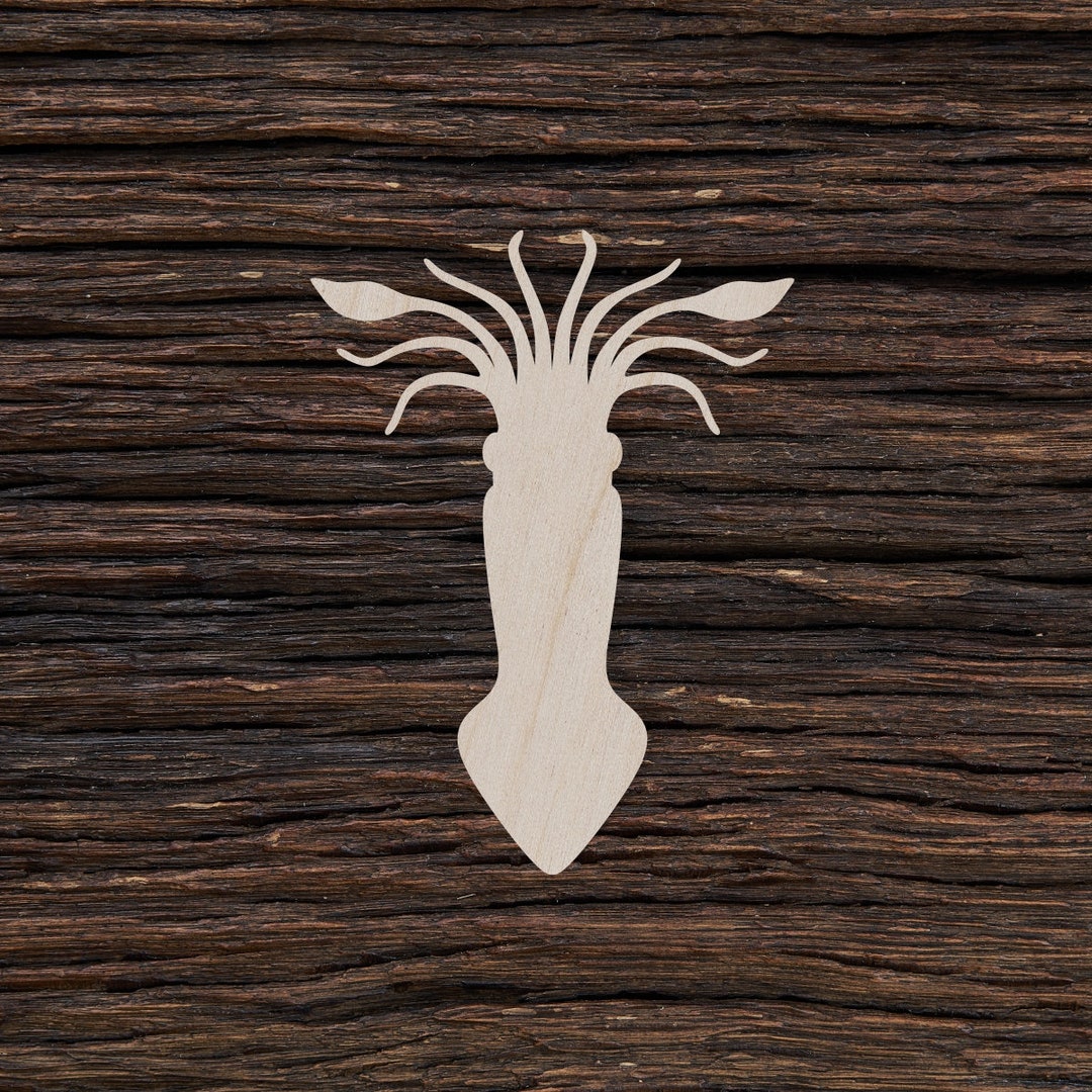 Wooden Squid for Crafts and Decorations - Squid Cut Out - Squid Pendant ...