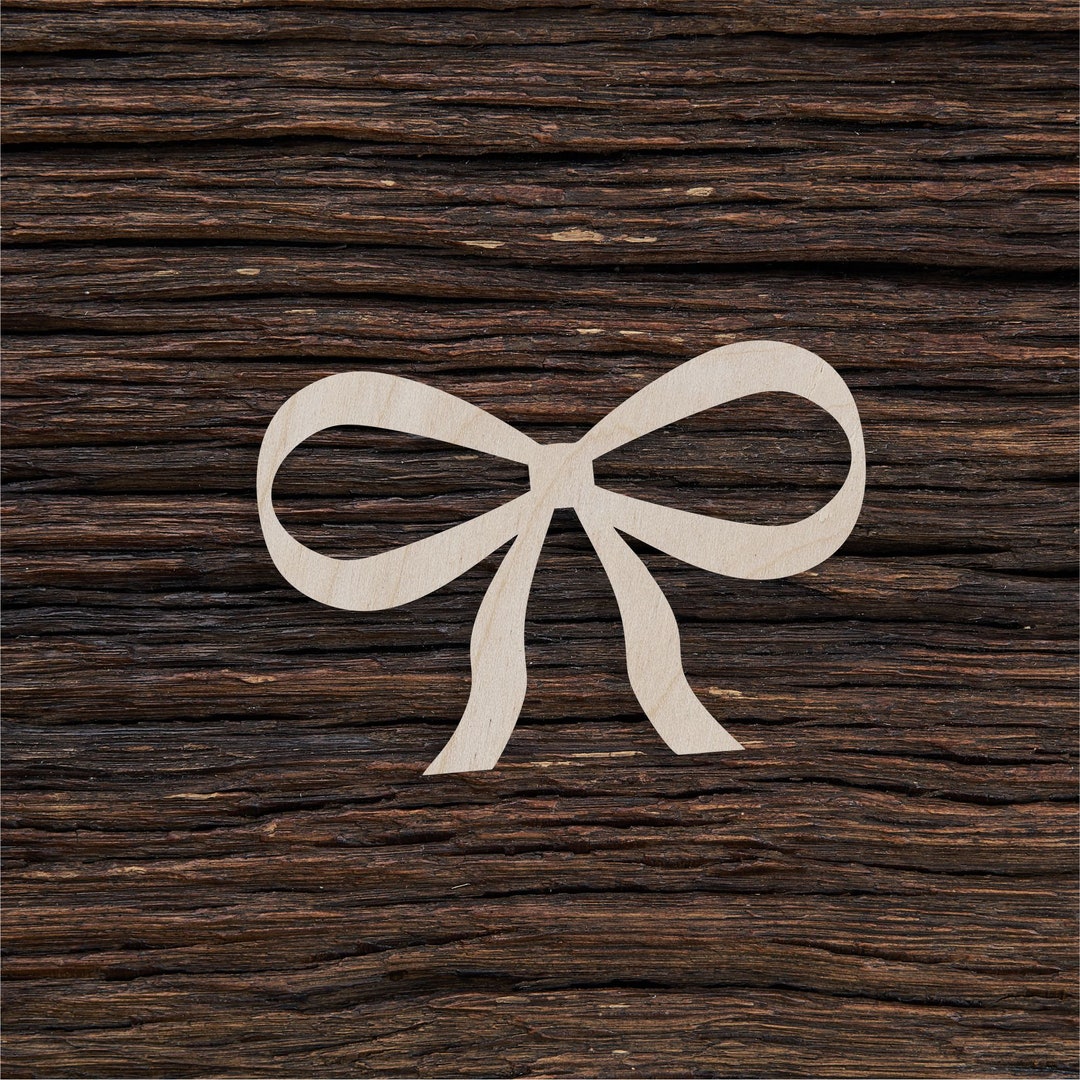 Wooden Bow Ribbon Shape for Crafts and Decoration - Laser Cut - Ribbon ...