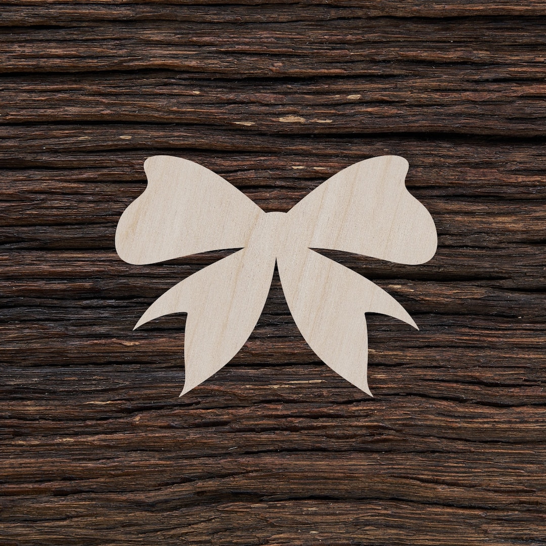 Lazo de madera para artesanías y decoraciones Bow Cut Out Pendientes de ...