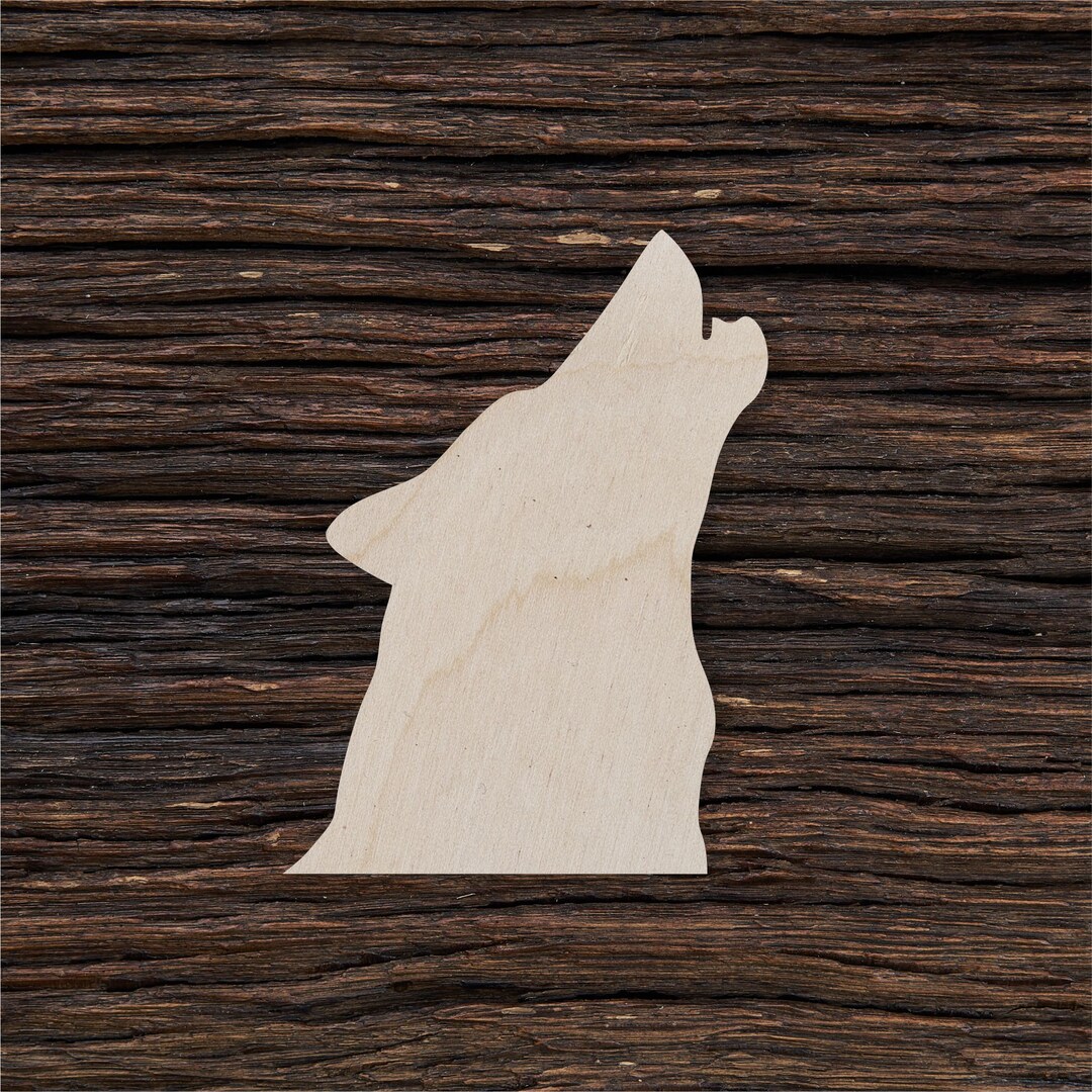 Wooden Howling Wolf Head Shape for Crafts and Decoration - Laser Cut ...