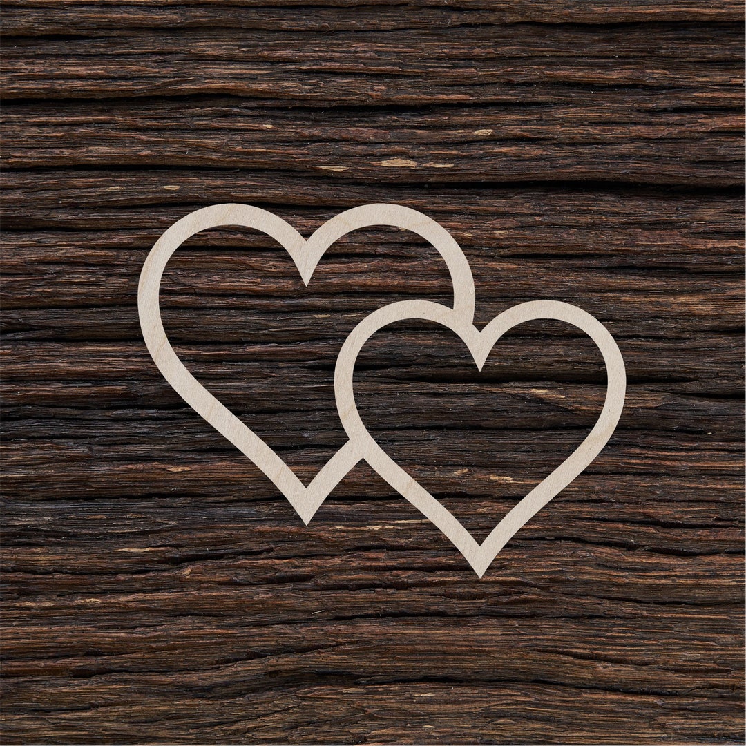 Two Wooden Hearts Cut Out Shape for Crafts and Decoration - Laser Cut ...