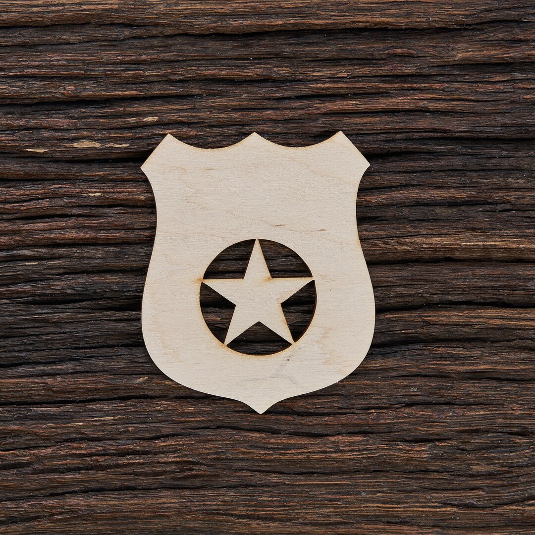 Wooden Police Badge Shape for Crafts and Decoration - Laser Cut ...