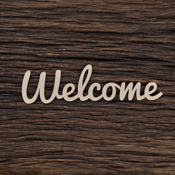 Wooden Welcome Sign for Crafts & for Decoration Laser Cut | Etsy