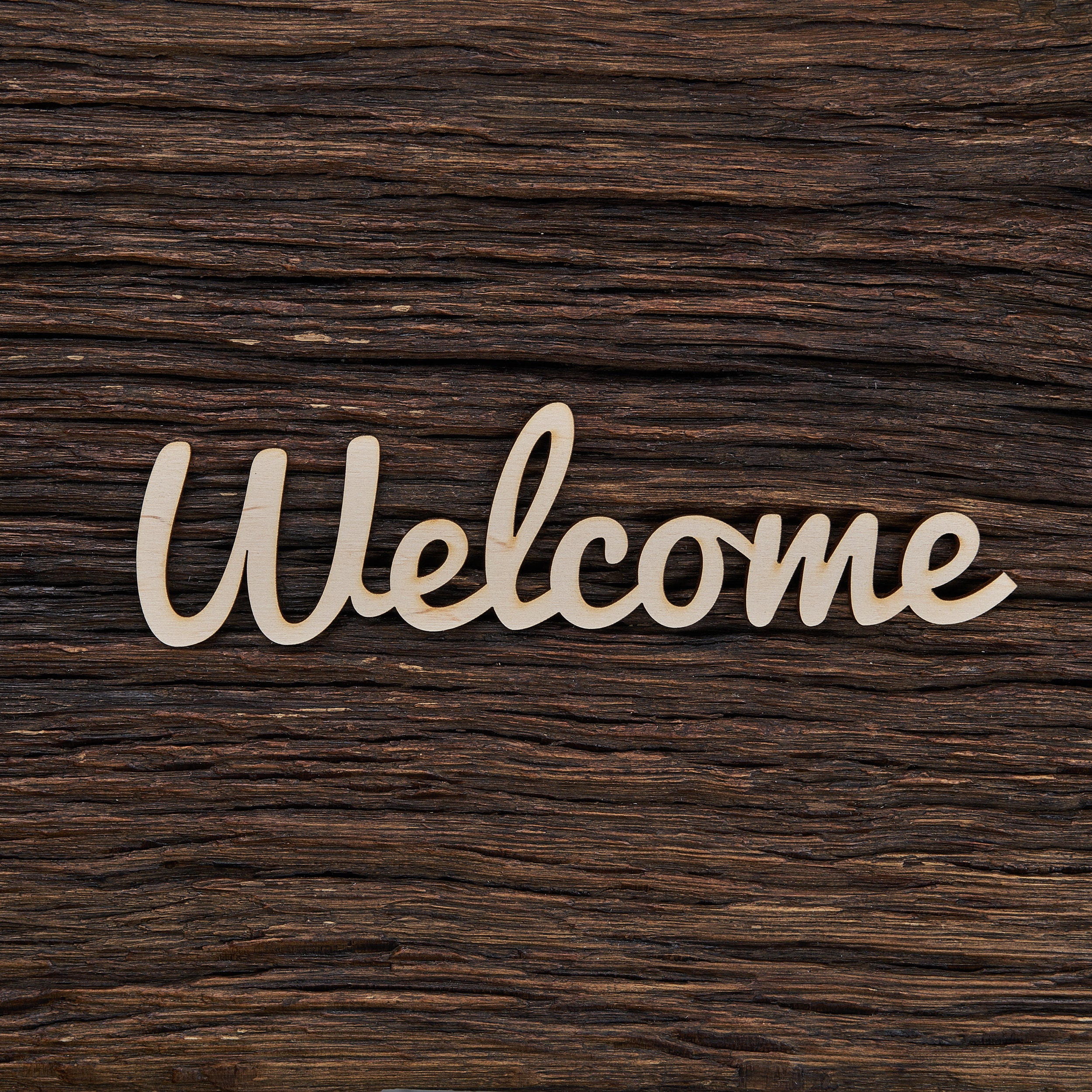 Wooden Welcome Sign for Crafts & for Decoration - Laser Cut - Rustic ...