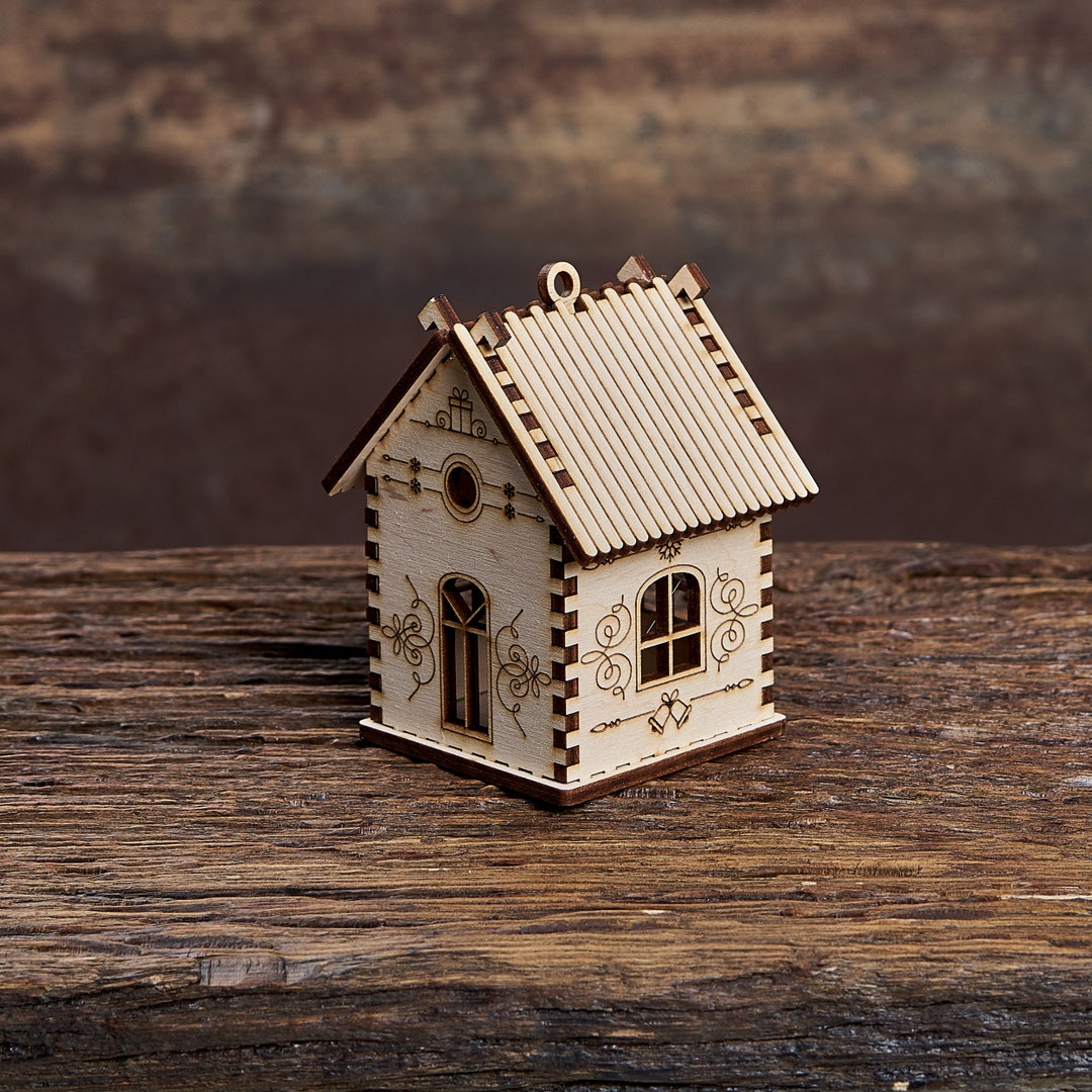 Personalized Wooden Miniature House With Custom Text for Crafts and ...