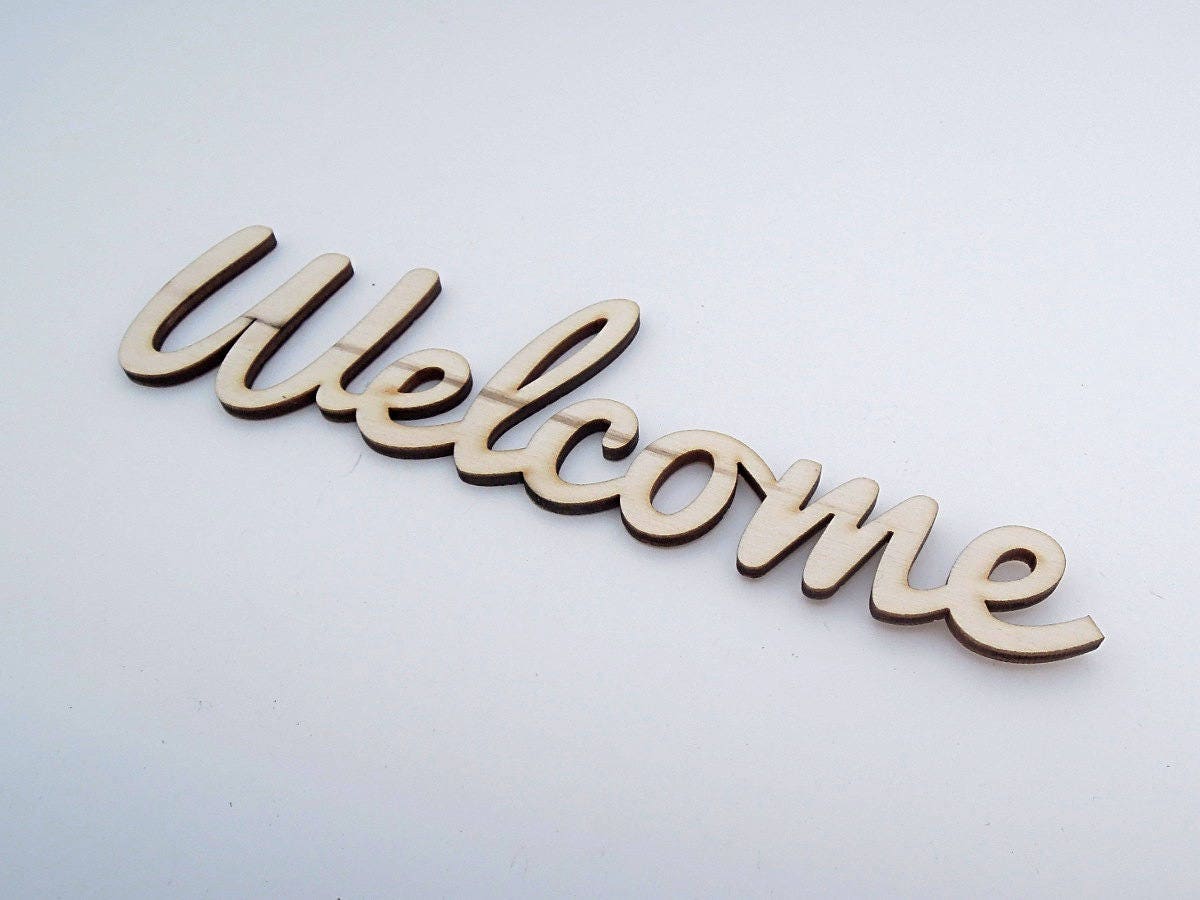 Wooden Welcome Sign for Crafts & for Decoration Laser Cut - Etsy