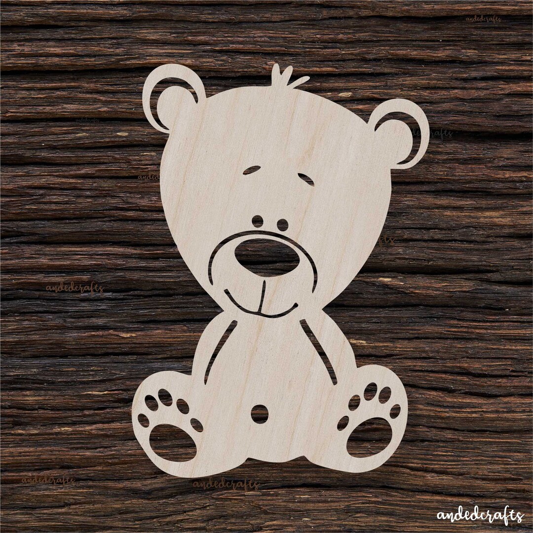 Wooden Sitting Bear for Crafts and Decorations - Wooden Blanks - Craft ...