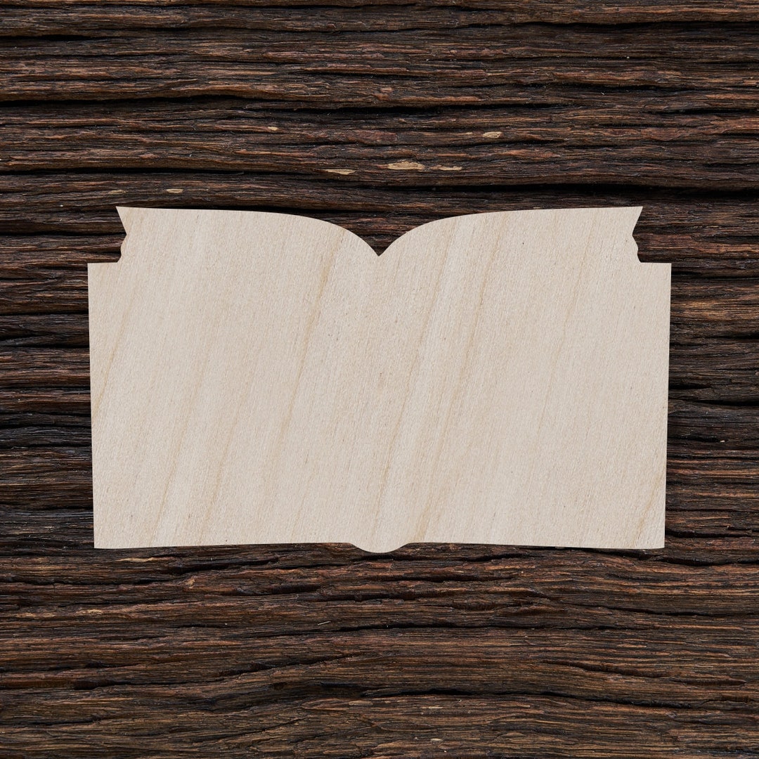 Wooden Open Book for Crafts and Decorations - Open Book Charm - Open ...