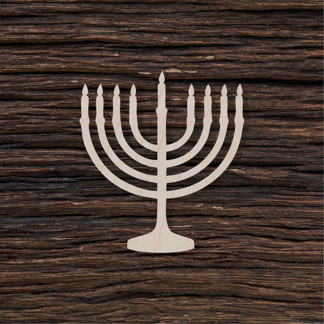 Wooden Menorah Shape for Crafts and Decoration - Laser Cut - Menorah ...