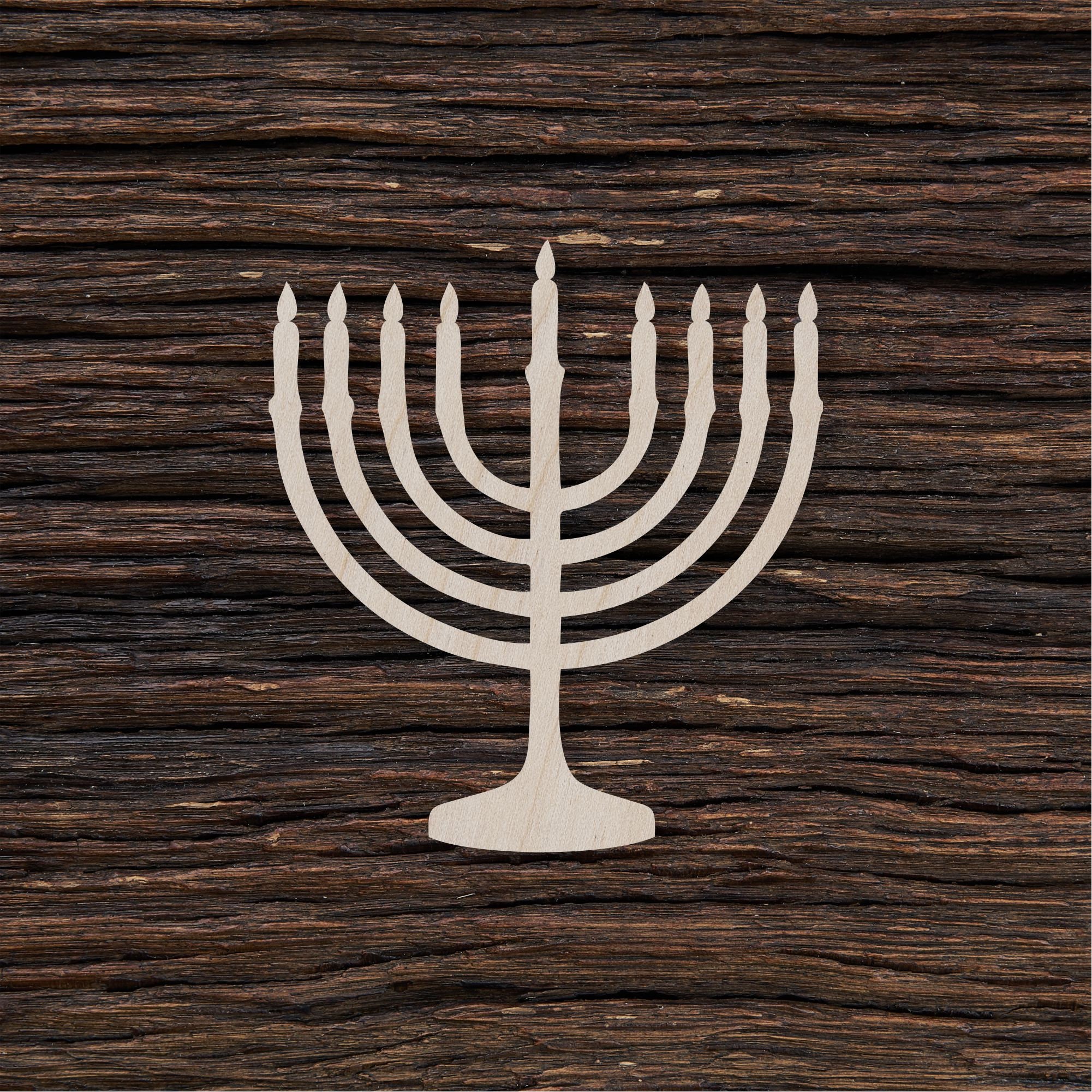Wooden Menorah Shape for Crafts and Decoration - Laser Cut - Menorah ...