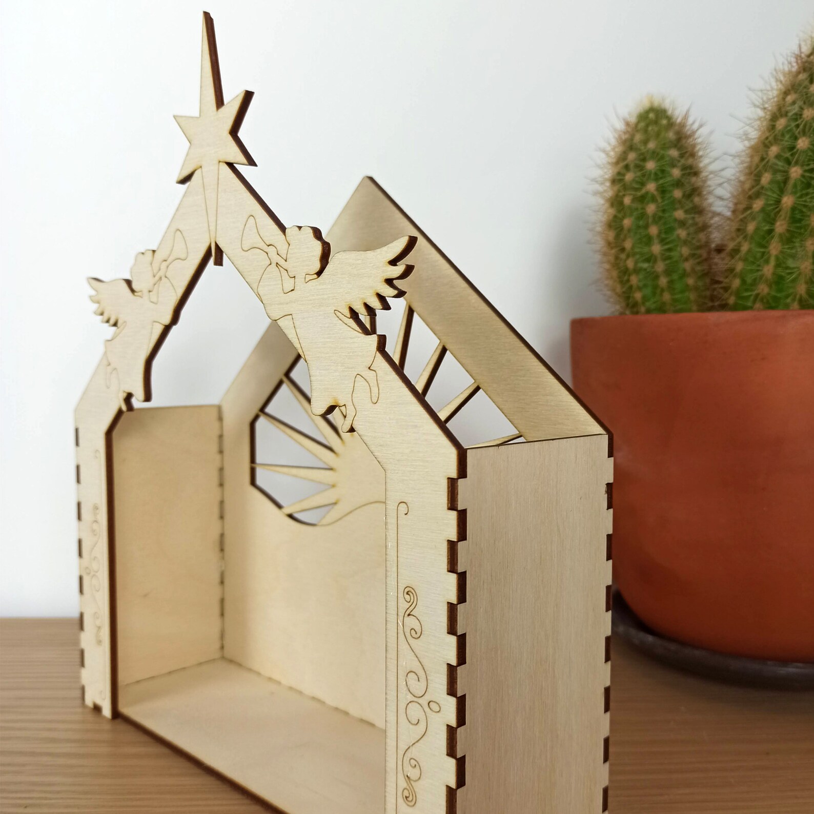 Simple Wooden Nativity Set Shape for Crafts and Decoration - Laser Cut ...