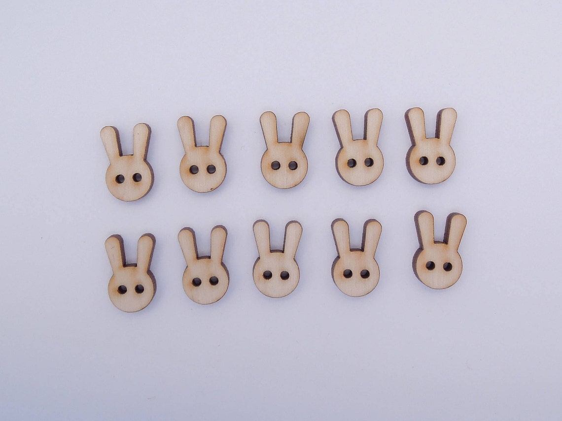 Wooden Rabbit Buttons for Crafts - Laser Cut - Sewing Buttons - Etsy