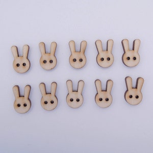 Wooden Rabbit Buttons for Crafts - Laser Cut - Sewing Buttons - Etsy