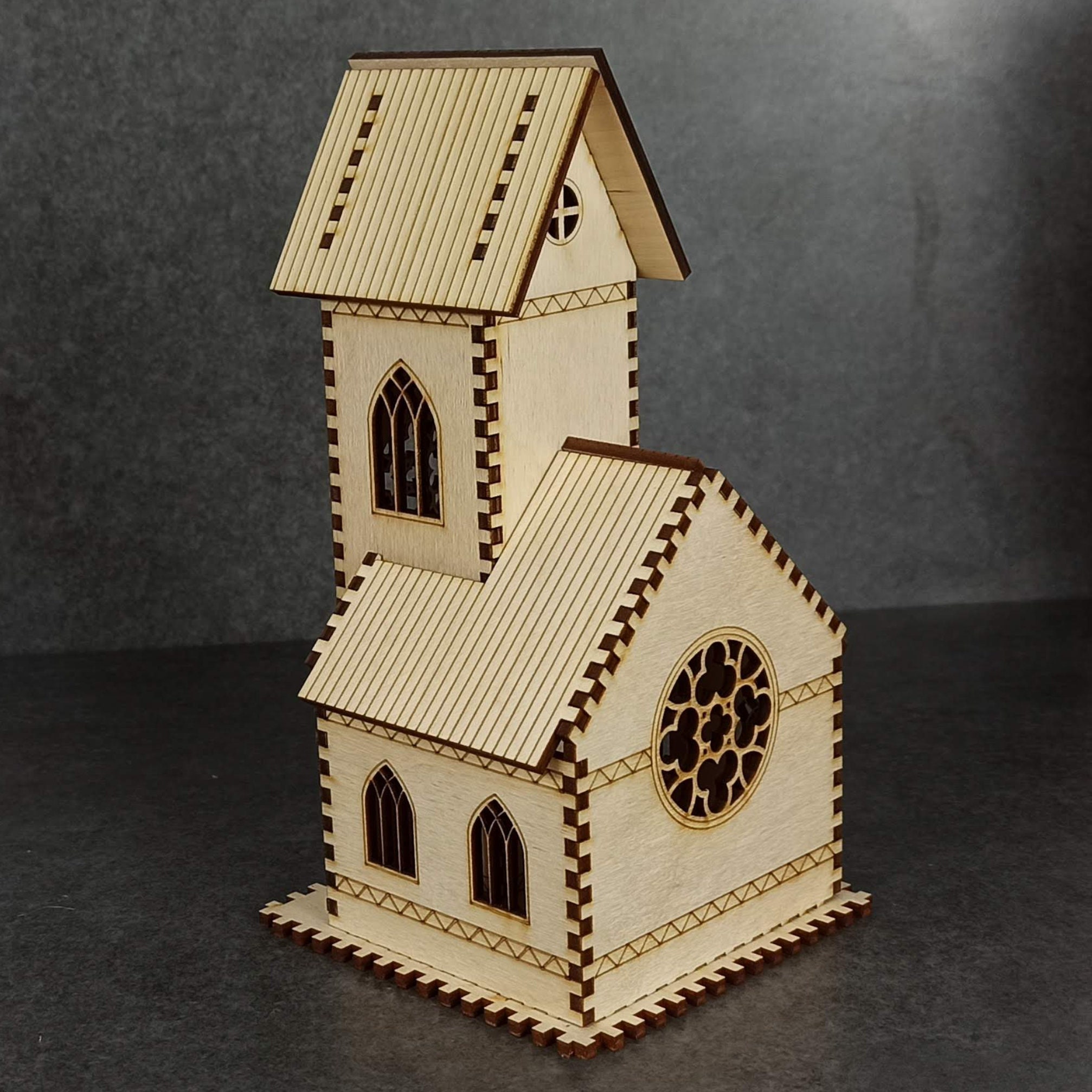 Wooden Miniature Church for Decoration Laser Cut Miniature | Etsy