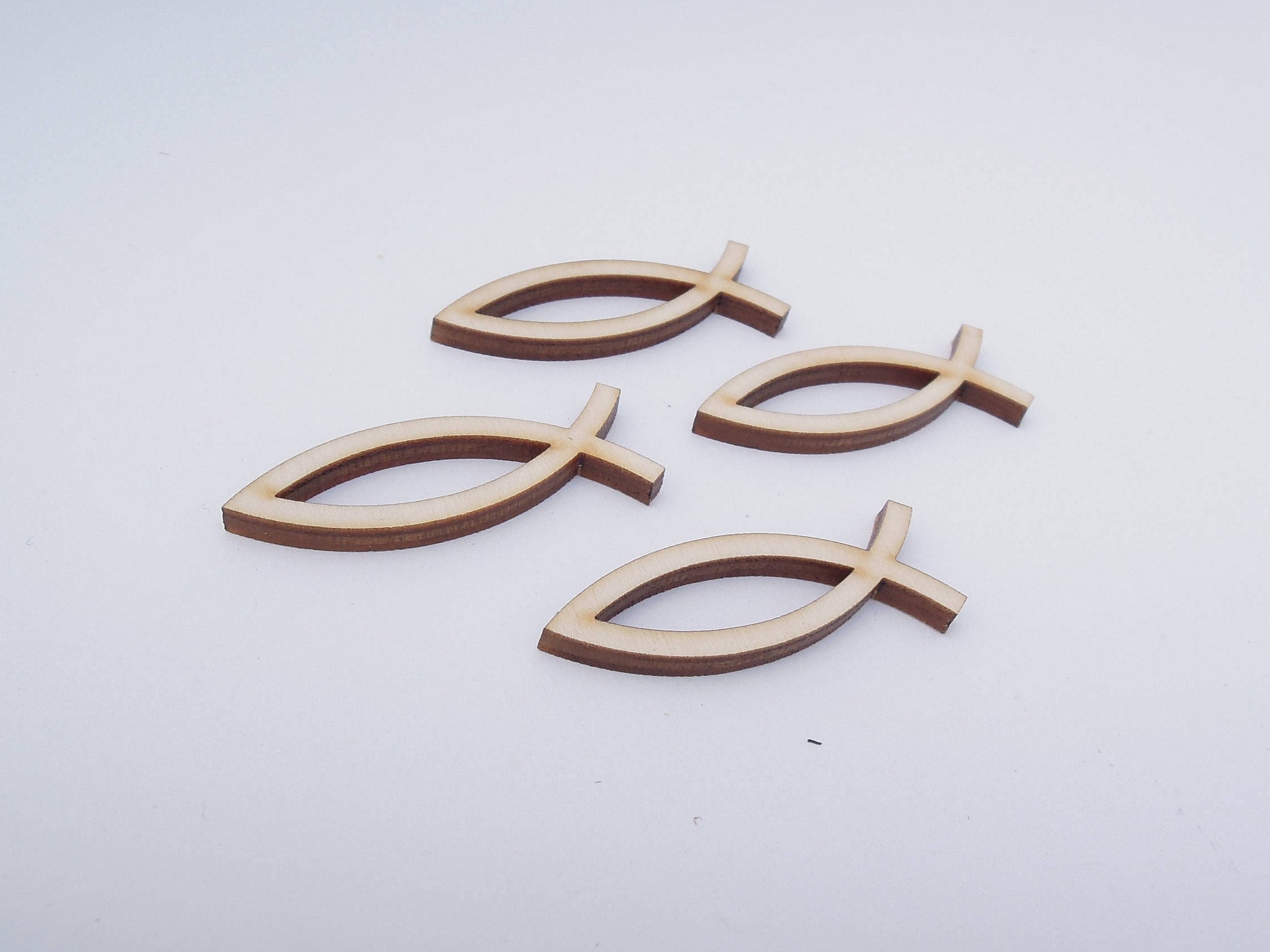 Wooden Christian Fish Sign for Crafts Laser Cut Jesus Fish | Etsy