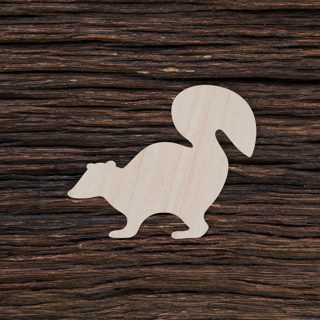 Wooden Skunk for Crafts and Decorations - Skunk Cut Out - Skunk Shape ...