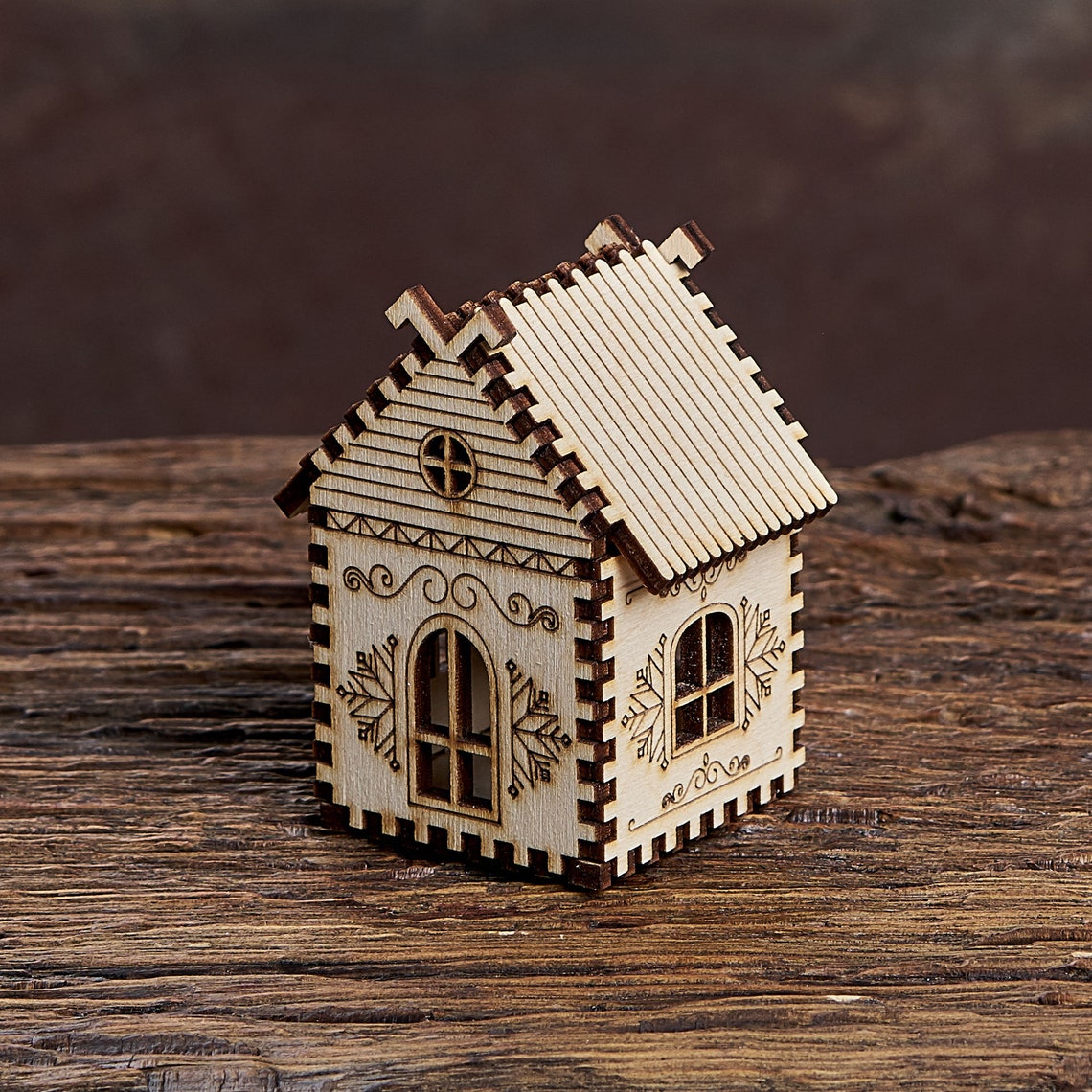 Wooden Miniature House for Crafts and Decoration Laser Cut - Etsy