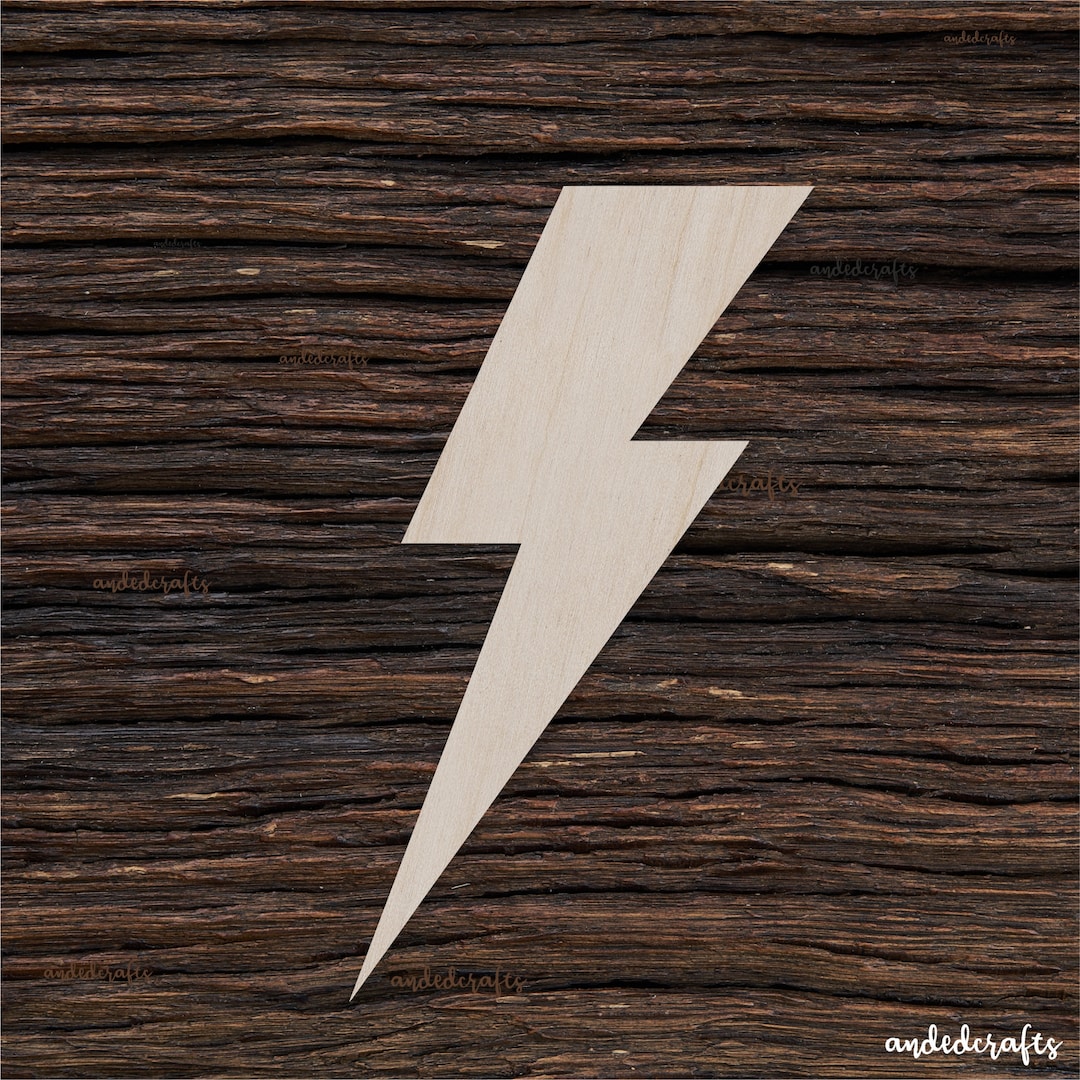 Wooden Lightning Bolt Shape for Crafts and Decoration - Laser Cut ...
