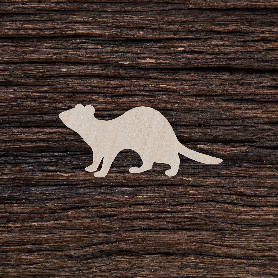 Wooden Ferret for Crafts and Decorations - Ferret Necklace - Ferret ...