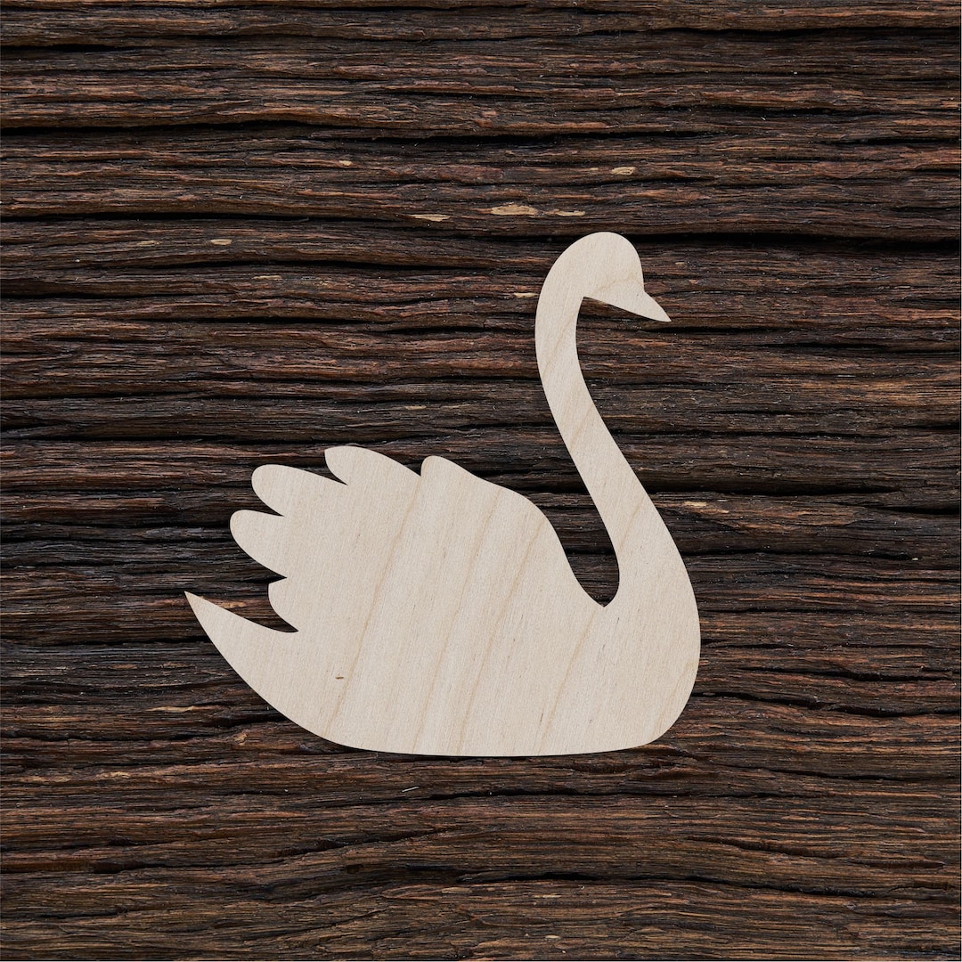 Wooden Swimming Swan Shape for Crafts and Decoration - Laser Cut ...