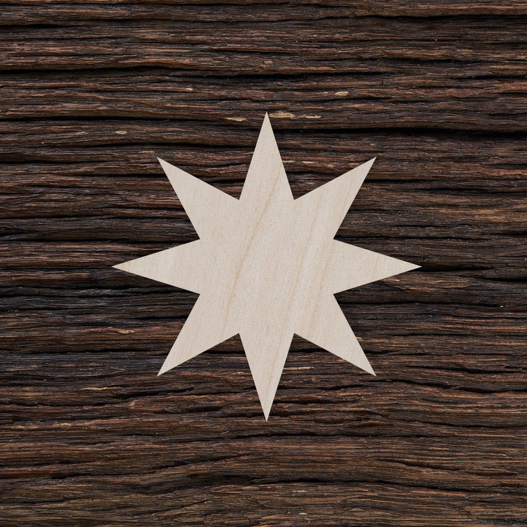 Wooden Eight Point Star for Crafts and Decorations - Eight Point Star ...