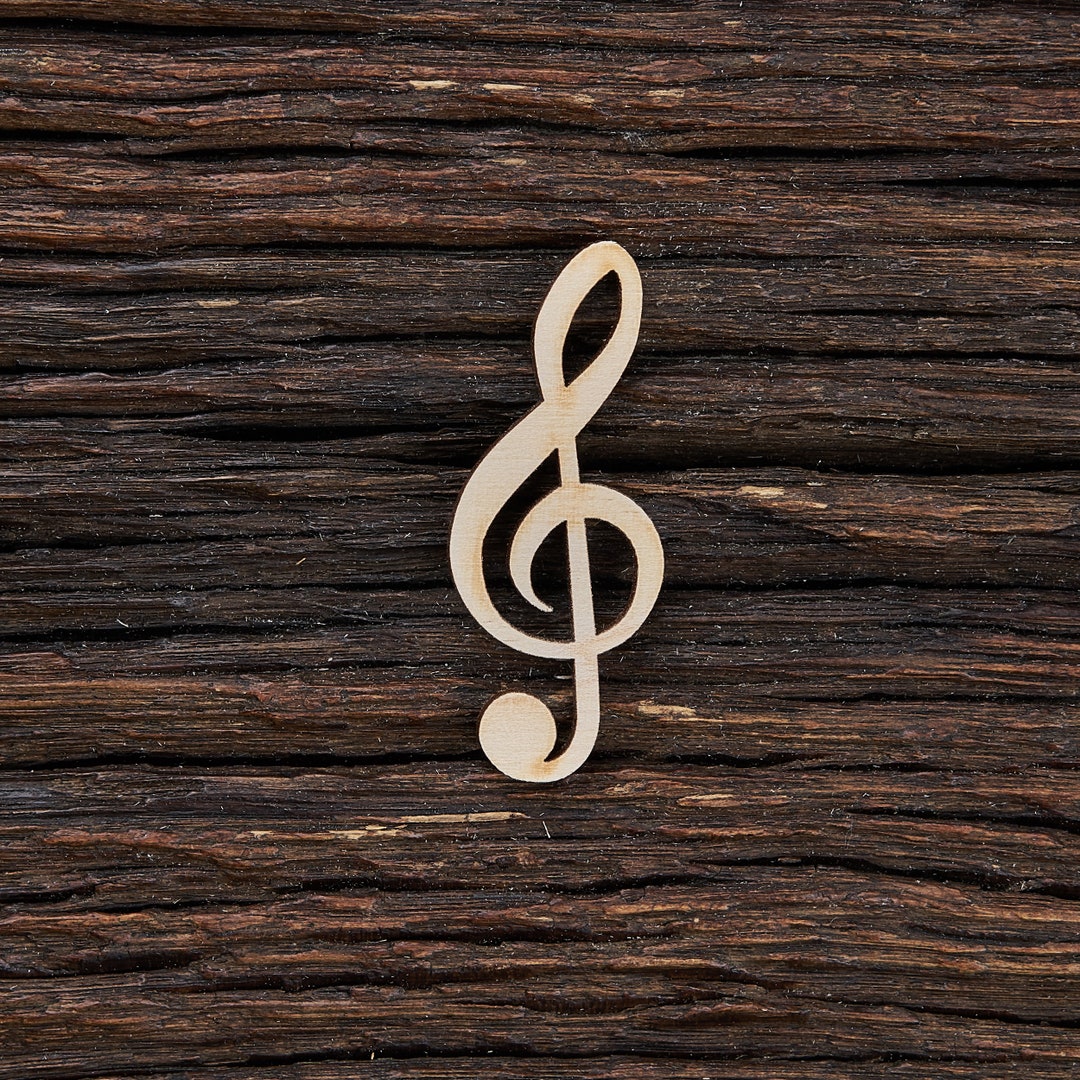 Wooden Treble Clef for Crafts - Laser Cut - Treble Clef Charm - Treble ...