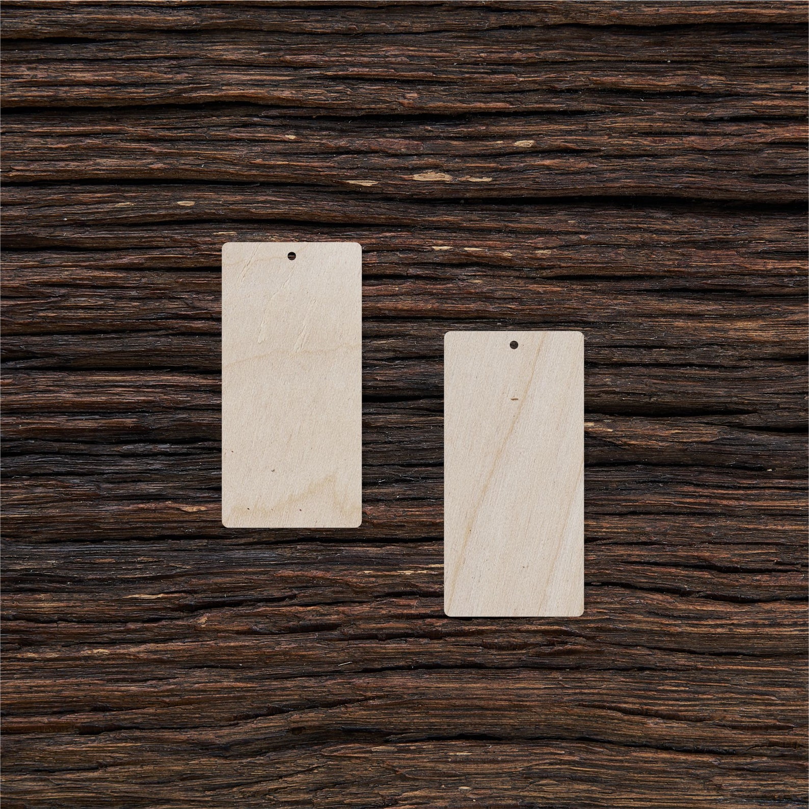 Wood Blanks, Wooden Rectangle Shape, Wood Earring Blanks - 2 Item Set ...