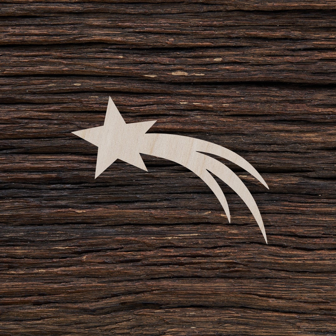 Wooden Shooting Star for Crafts and Decorations - Shooting Star Charm ...