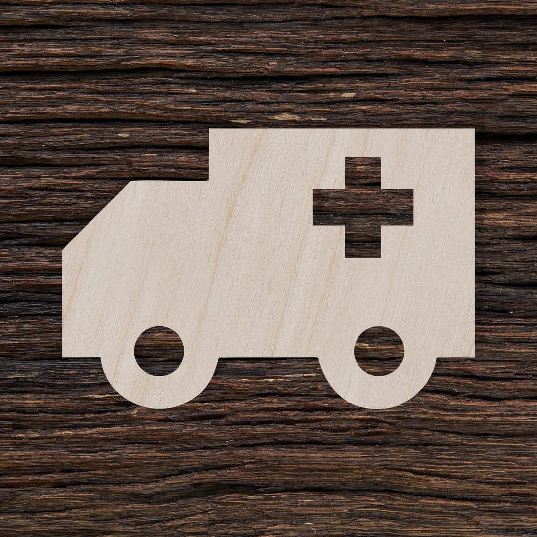 Wooden Ambulance Van for Crafts and Decorations - Ambulance Charm ...