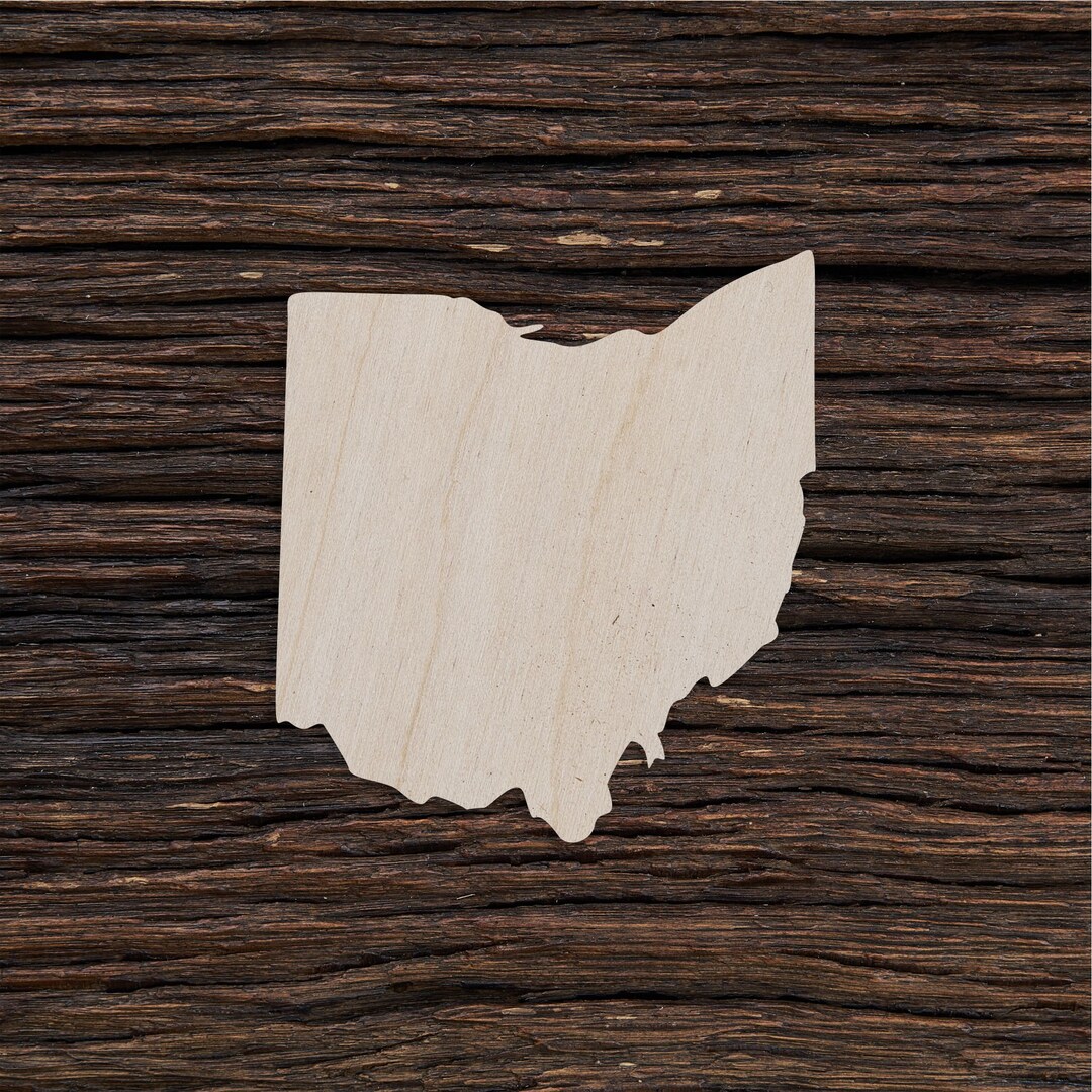 Wooden Ohio State Shape for Crafts and Decoration - Laser Cut - Charm ...