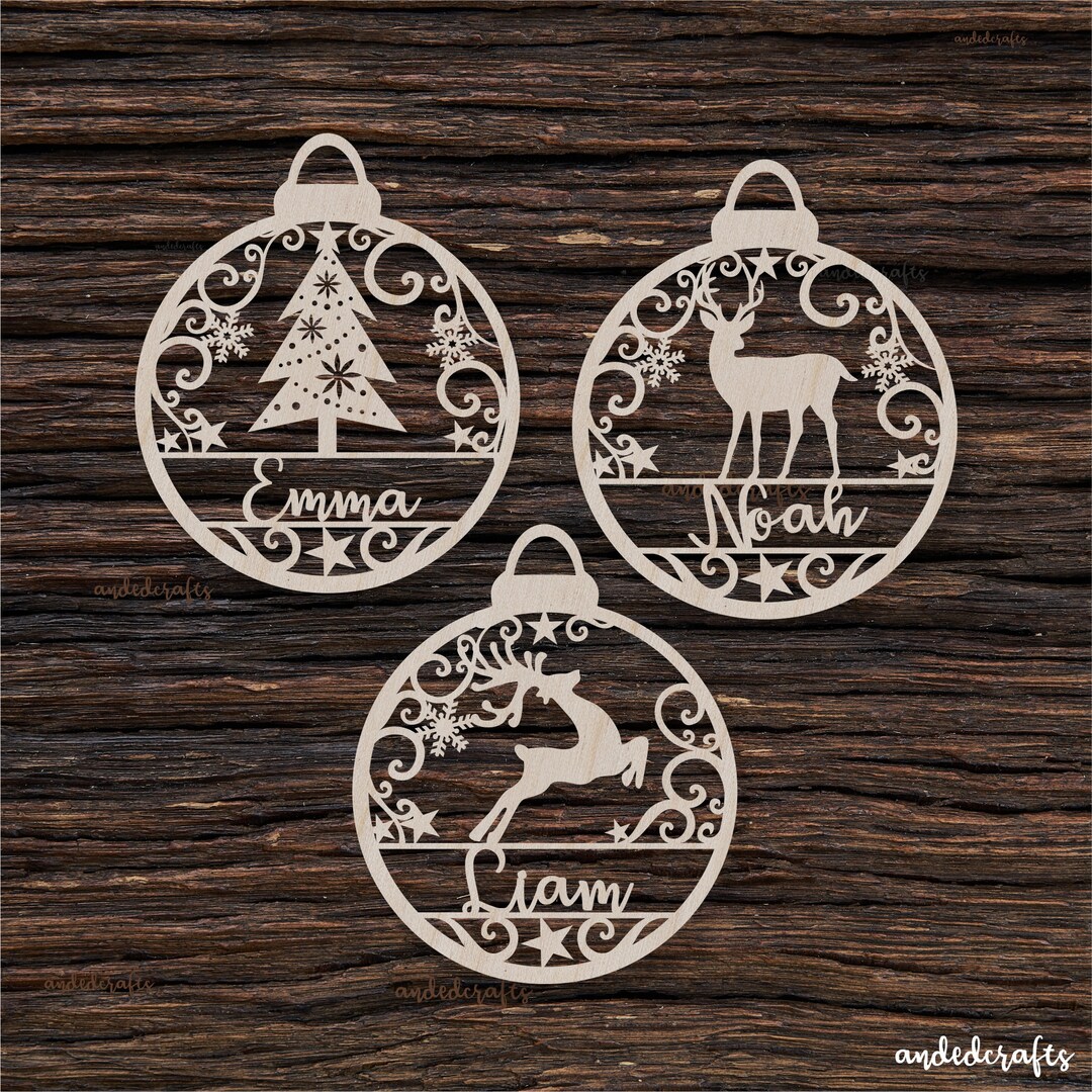 Wooden Custom Personalized Christmas Bauble Shape for Crafts and ...
