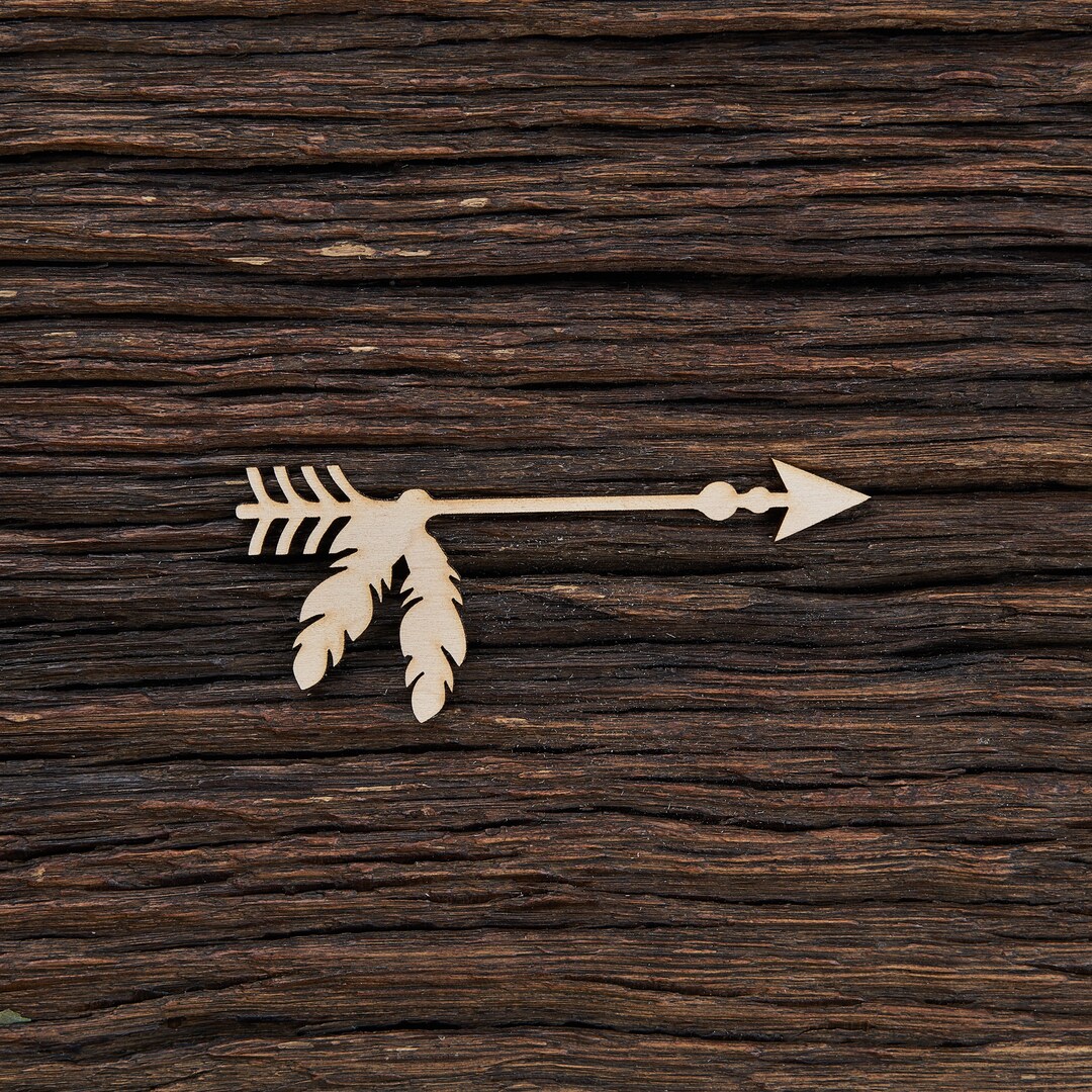 Wooden Arrow and Feathers Shape for Crafts and Decoration - Laser Cut ...