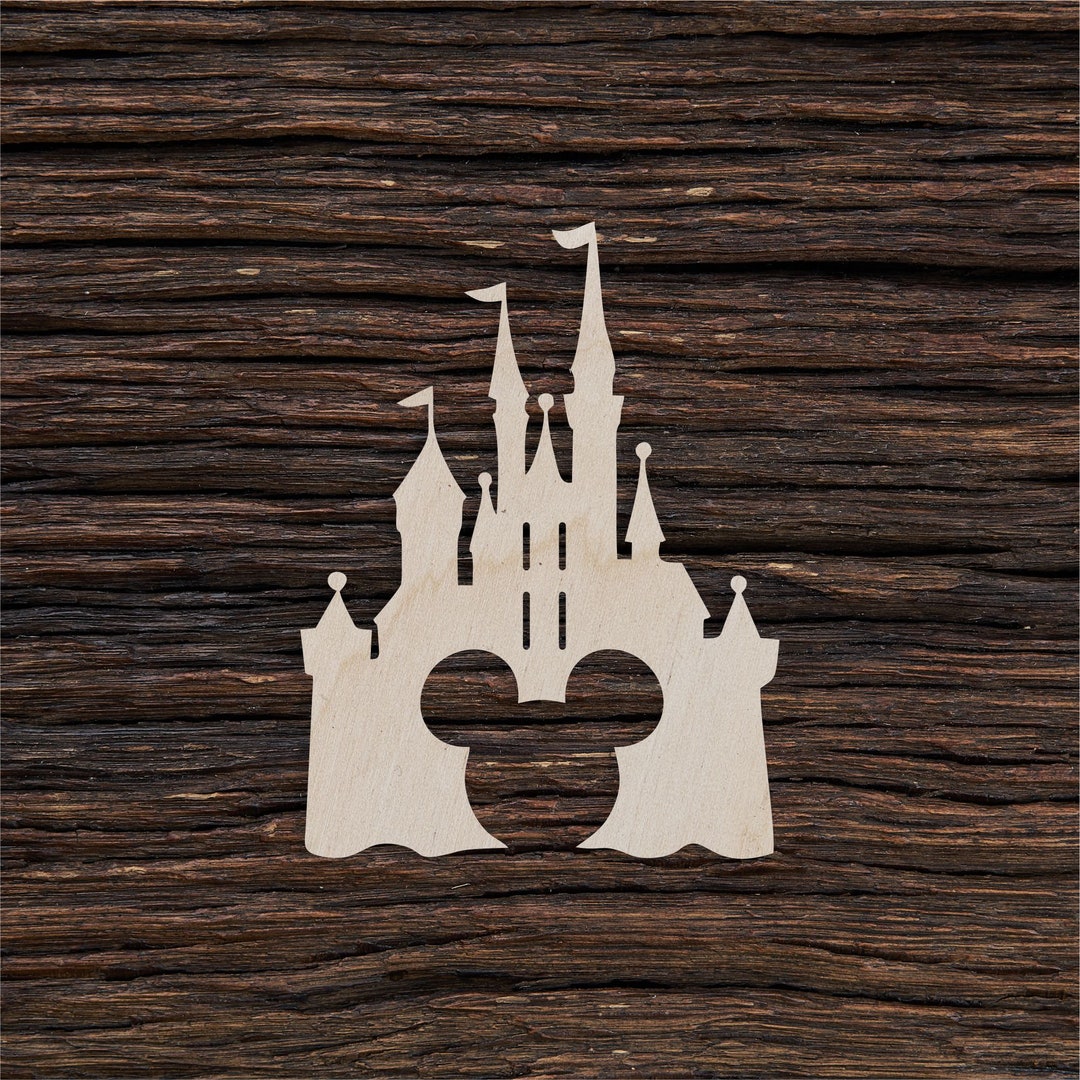 Wooden Castle Shape for Crafts and Decoration - Laser Cut - Mickey ...