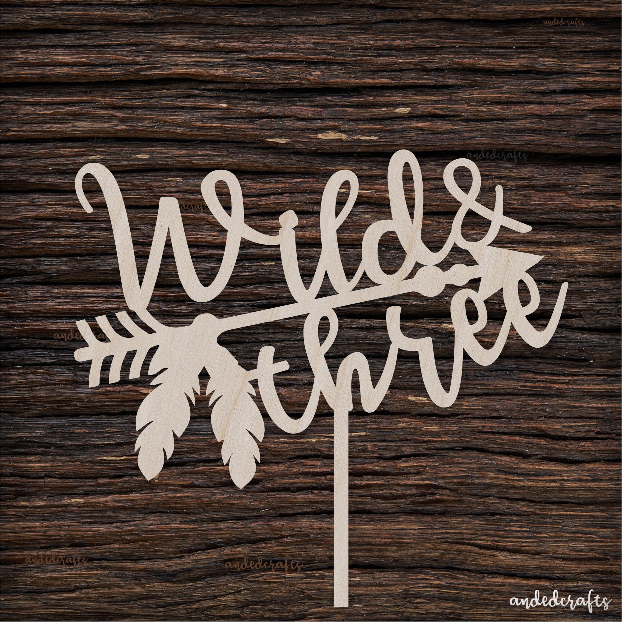 Wooden Wild & Three Cake Topper Shape for Crafts and - Etsy