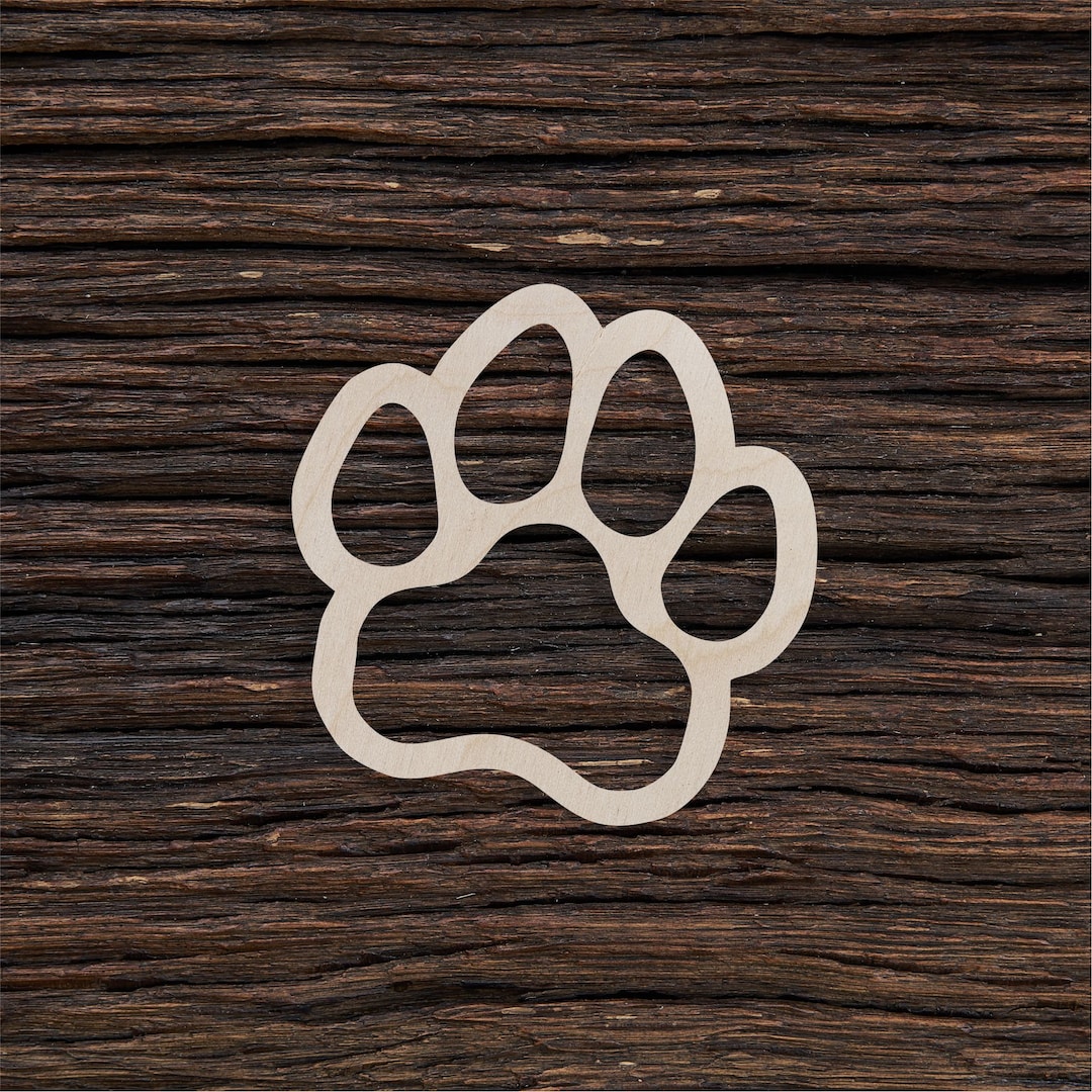 Wooden Dog Paws Shape for Crafts and Decoration - Laser Cut - Dog Paw ...