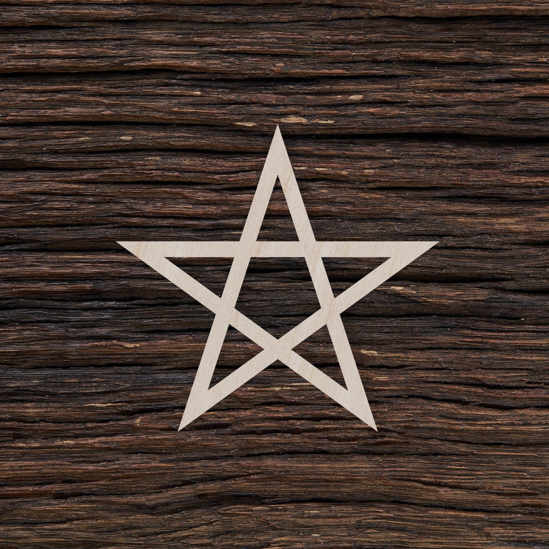 Wooden Pentagram for Crafts and Decorations - Pentagram Cut Out ...