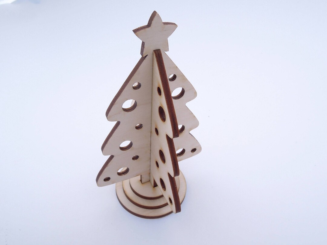 Wooden Mini Christmas Tree - Interlocking for Crafts - Laser Cut ...