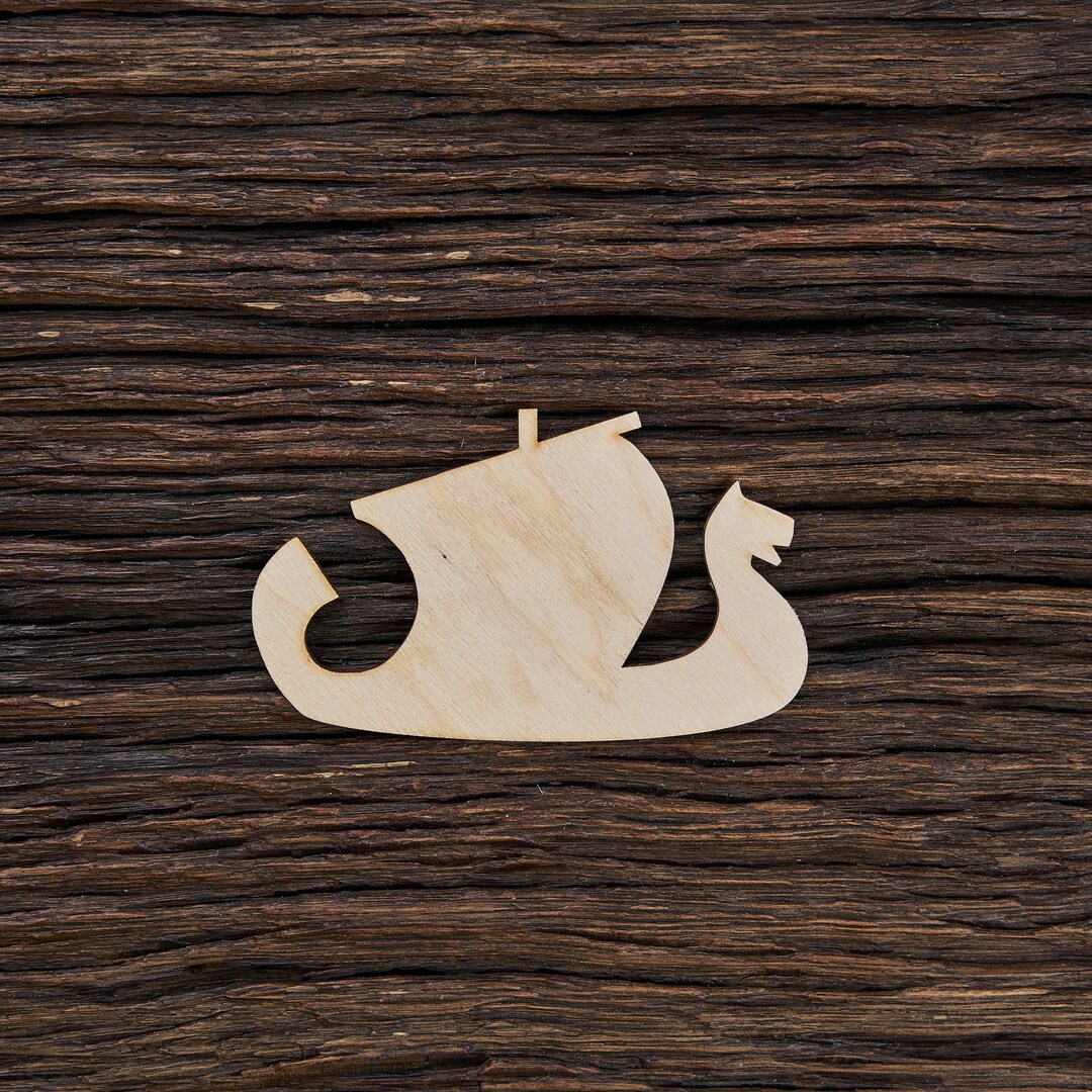Wooden Viking Ship Shape for Crafts and Decoration - Laser Cut ...