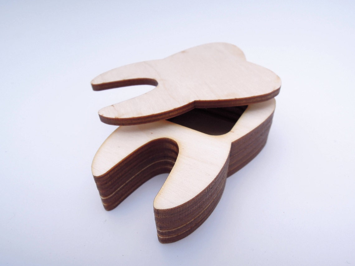 Wooden Tooth Box for Crafts UNGLUED Laser Cut Tooth - Etsy