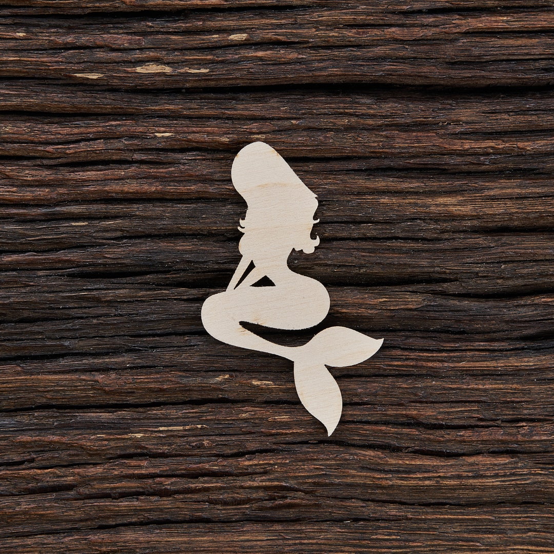 Wooden Mermaid Shape for Crafts and Decoration - Laser Cut - Sea Wall ...