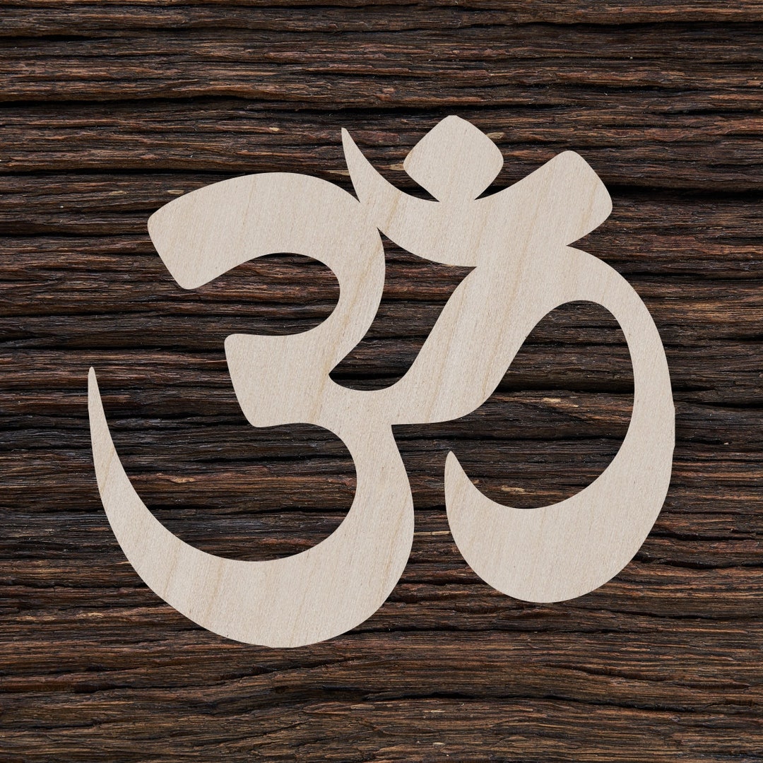 Wooden Om Symbol for Crafts and Decorations - Aum Om Ohm - Om Stud ...