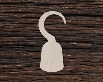 2 34 Pirate Hook Wooden Cutout Shape, Silhouette, Gift Tags Ornaments ...