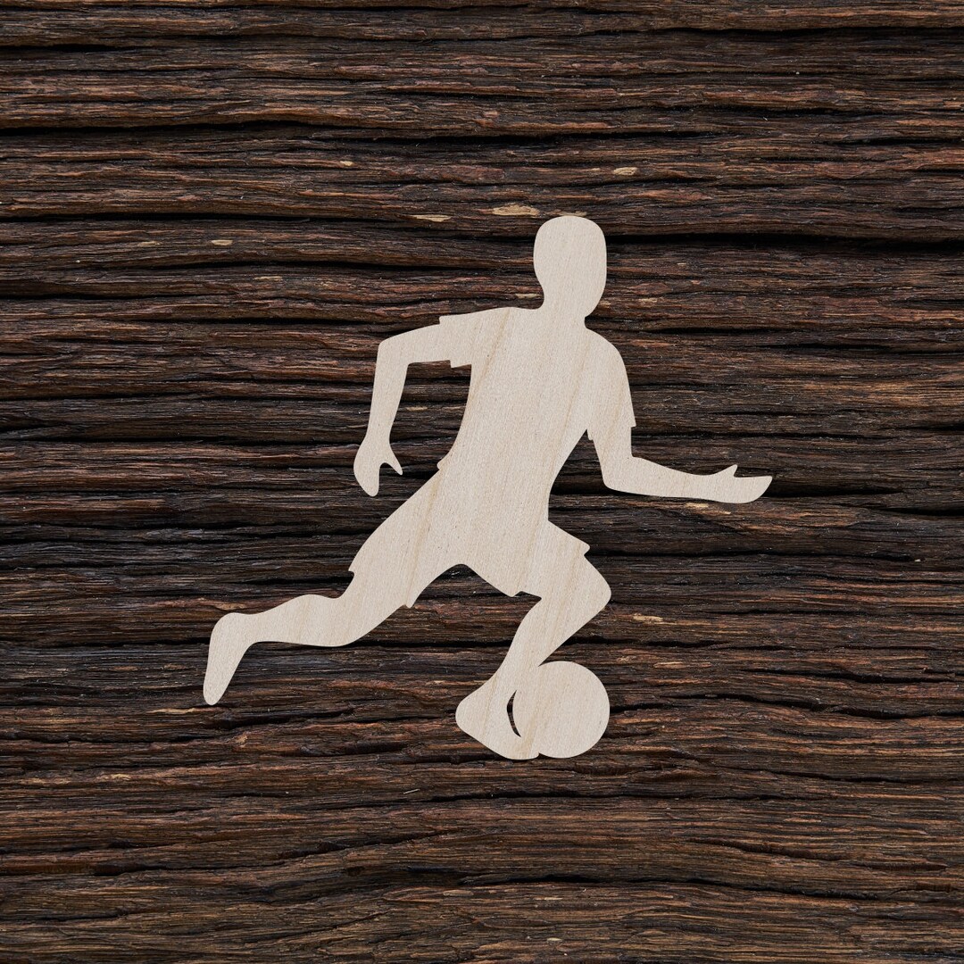 Wooden Soccer Player for Crafts and Decorations - Soccer Player Decor ...